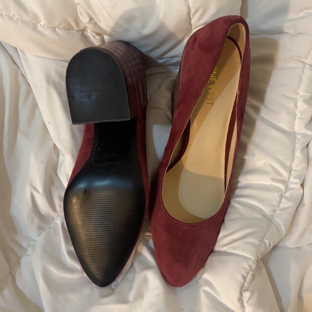 Burgundy Block Heels - Gem